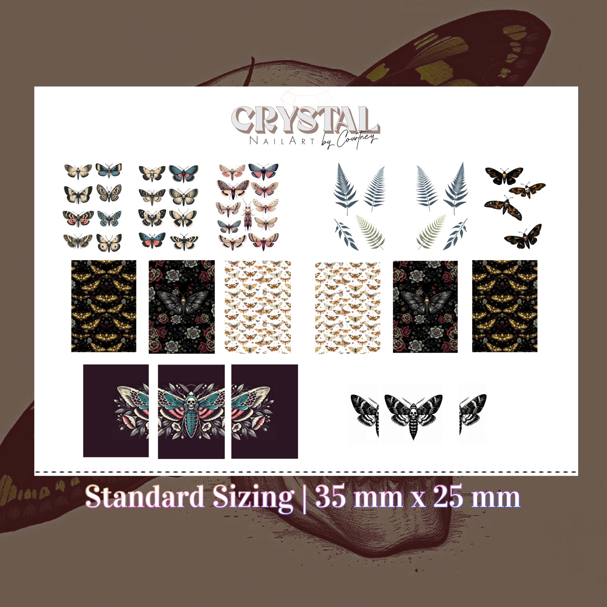 Death Moth, Moths, Butterfly, Fern Plants Waterslide Nail Decals - Etsy