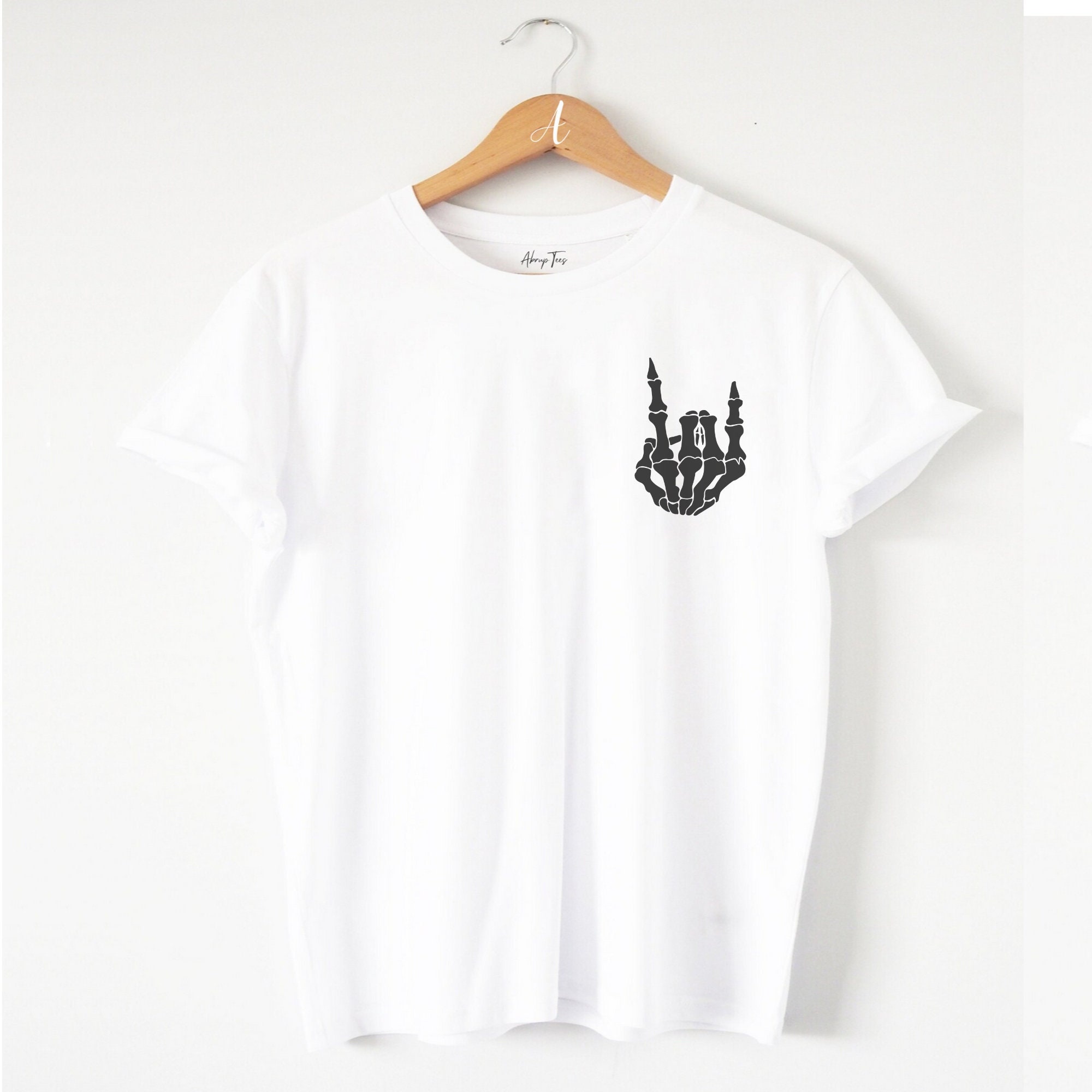 Skeleton Hand Shirt Funny Skeleton Hand Rock Halloween - Etsy