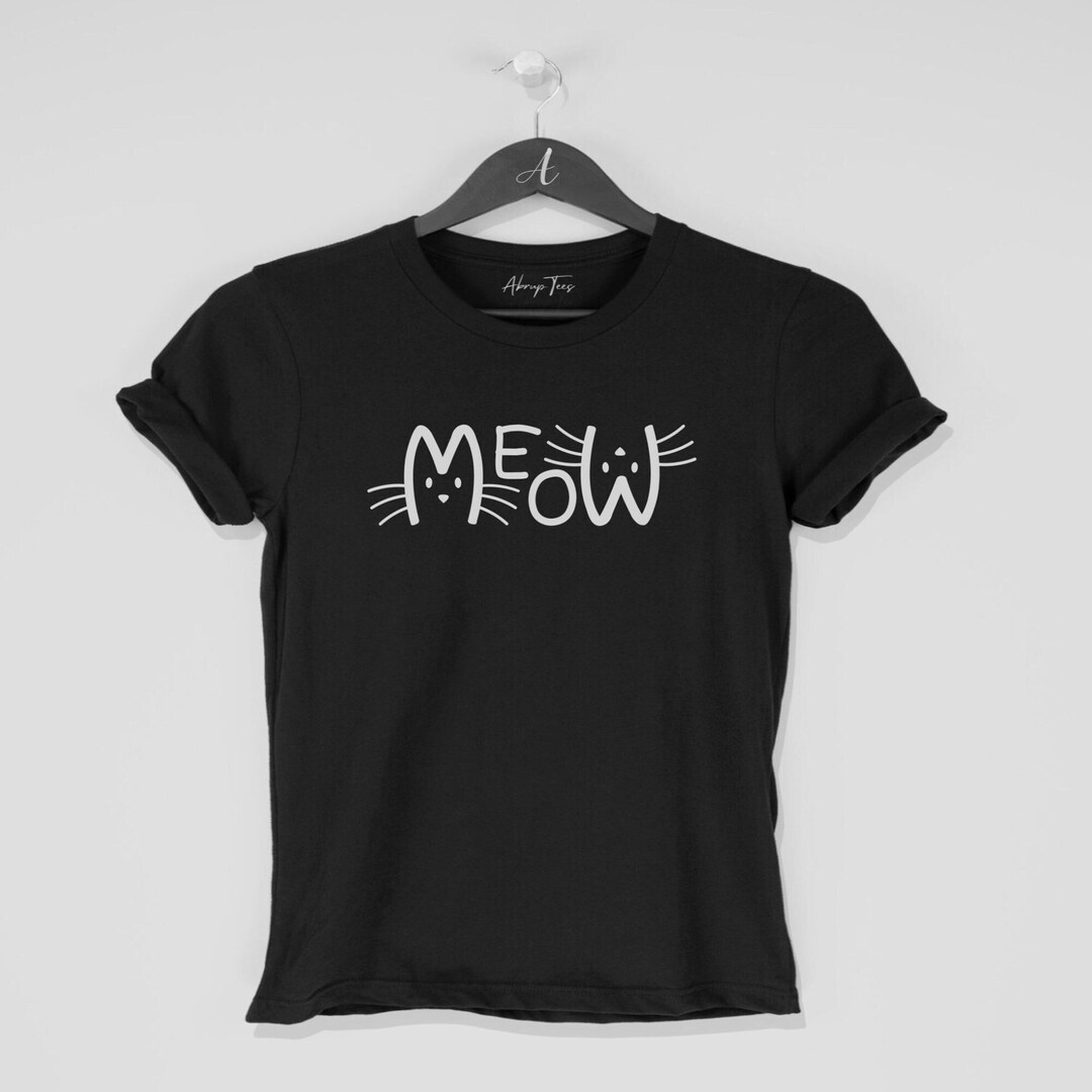 Camiseta Meow, camisa para amantes de los gatos, camisas divertidas ...