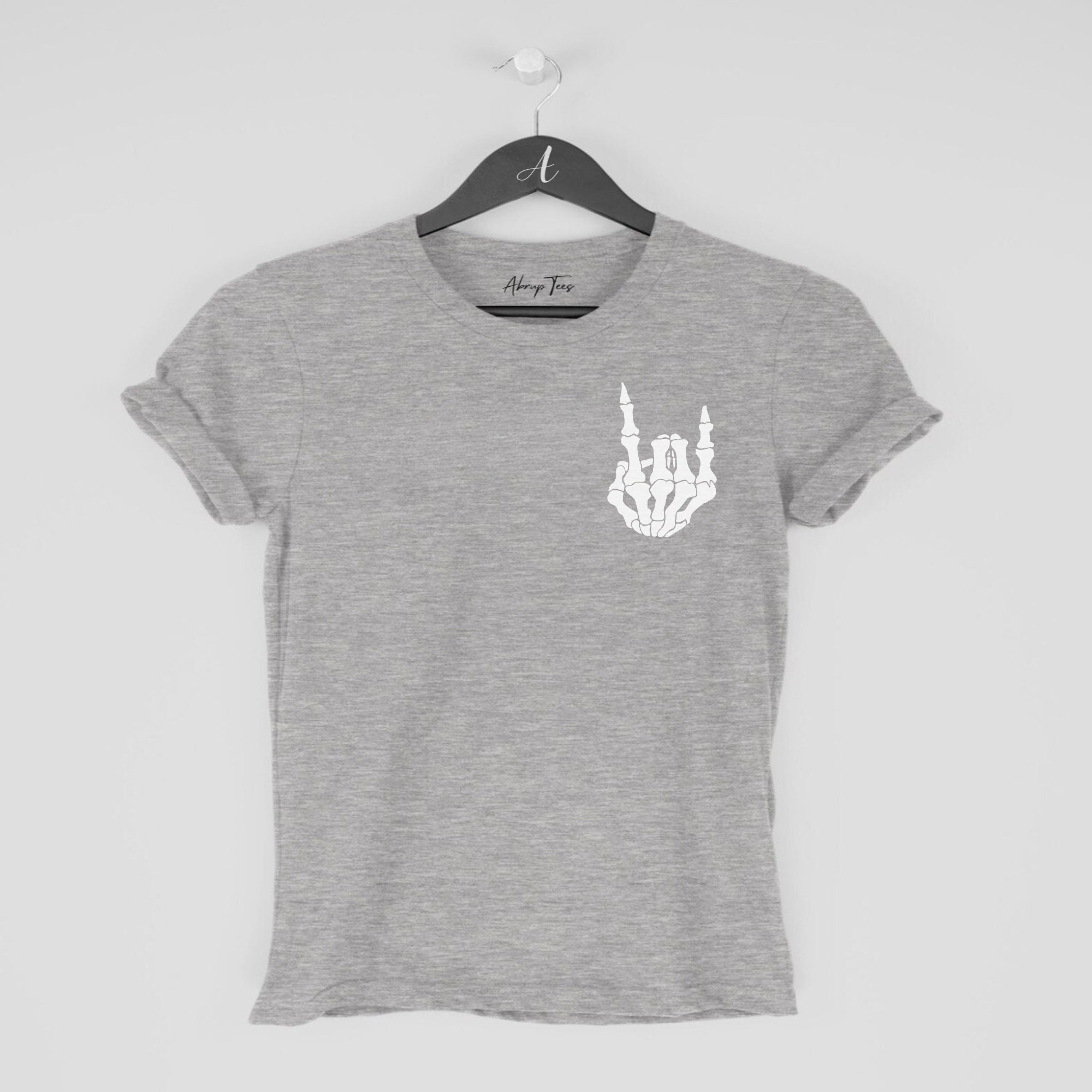 Skeleton Hand Shirt Funny Skeleton Hand Rock Halloween - Etsy