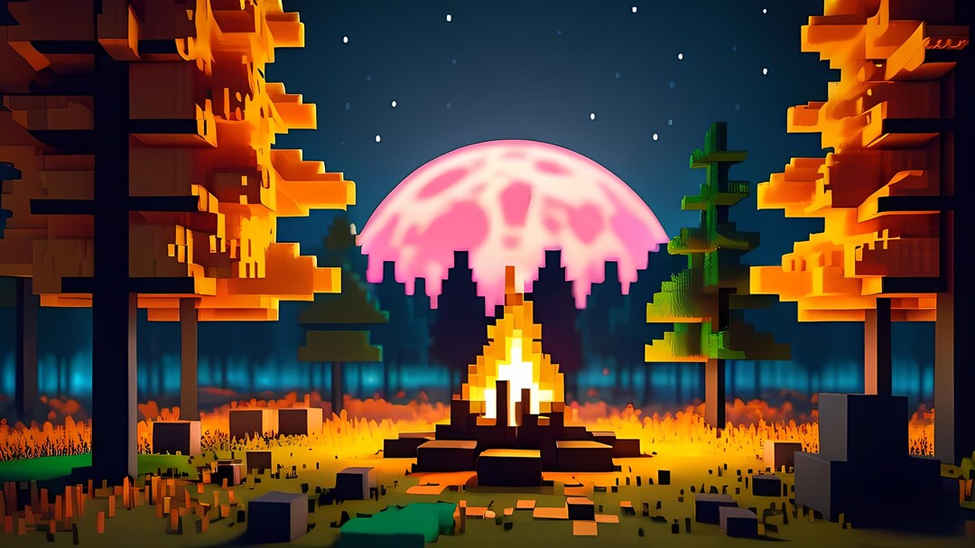 Lonely Autumn Campfire - Cozy Pixel Halloween Background, Gaming ...