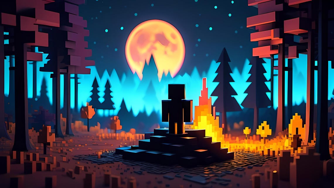 Lonely Autumn Campfire - Cozy Pixel Halloween Background, Gaming ...