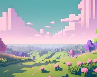 Gorgeous Voxel Sunset - 4K Pixel Background, Gaming Wallpaper for Gamer ...