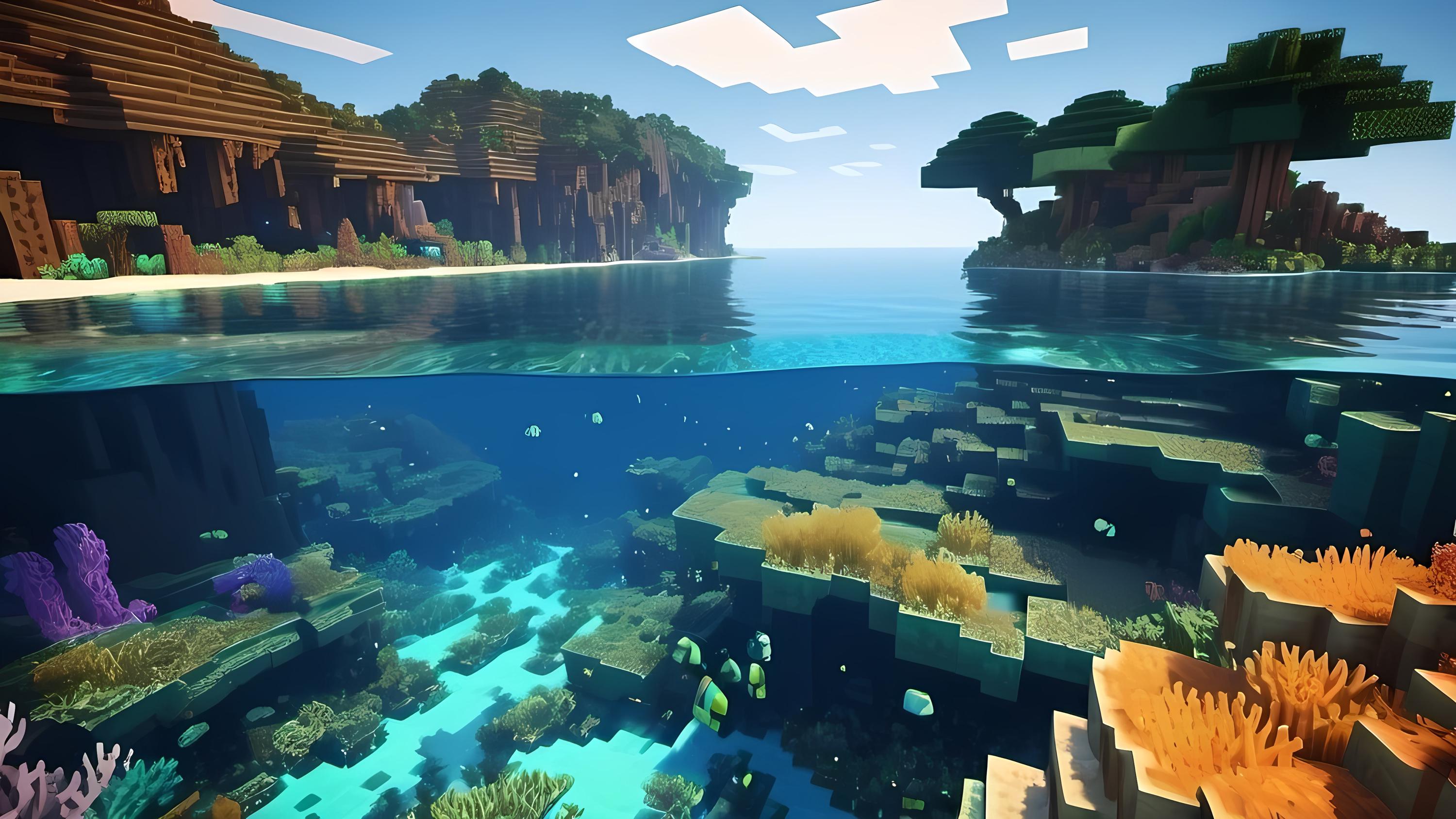 Beautiful Ocean Reef - 4K Pixel Art Background Screensaver,gaming ...