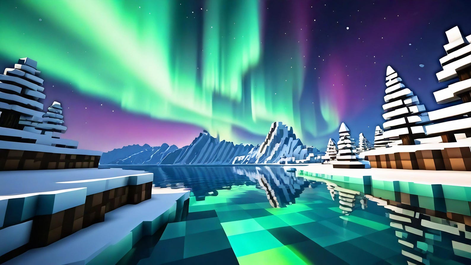 Arctic Aurora Borealis - 4K Pixel Art Background Screensaver,gaming ...