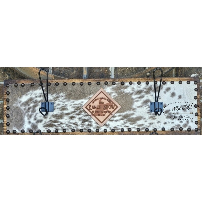 Custom Cowhide Coat Hook Wall Hanger: Lasered Logo, Award Hanger - Etsy