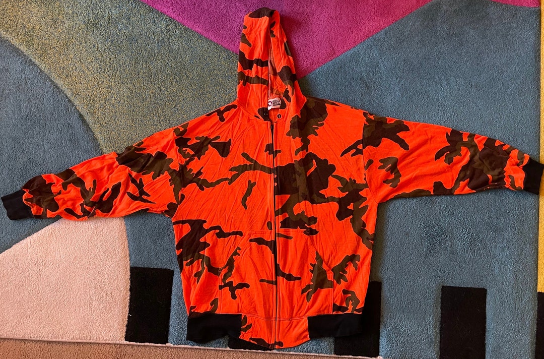 Vintage Blaze Orange Camo Hunting Hoodie Made in USA - Etsy