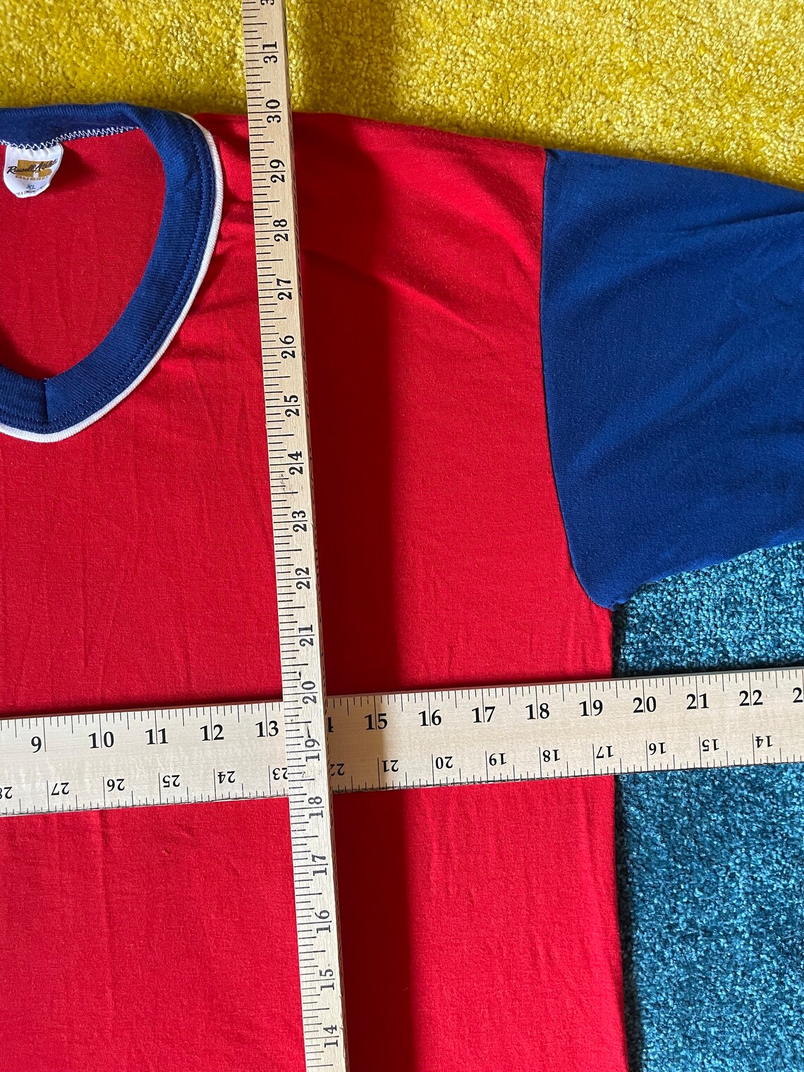 Vintage V-neck Raglan Tshirt Made in USA - Etsy