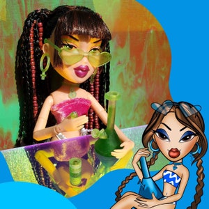 Bratz Barbie Monster High Doll 420 Green Mini Bong Toy Vase ...