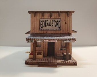 Miniature Old West General Store Assembled Ho-scale 1:87 W/interiors by ...