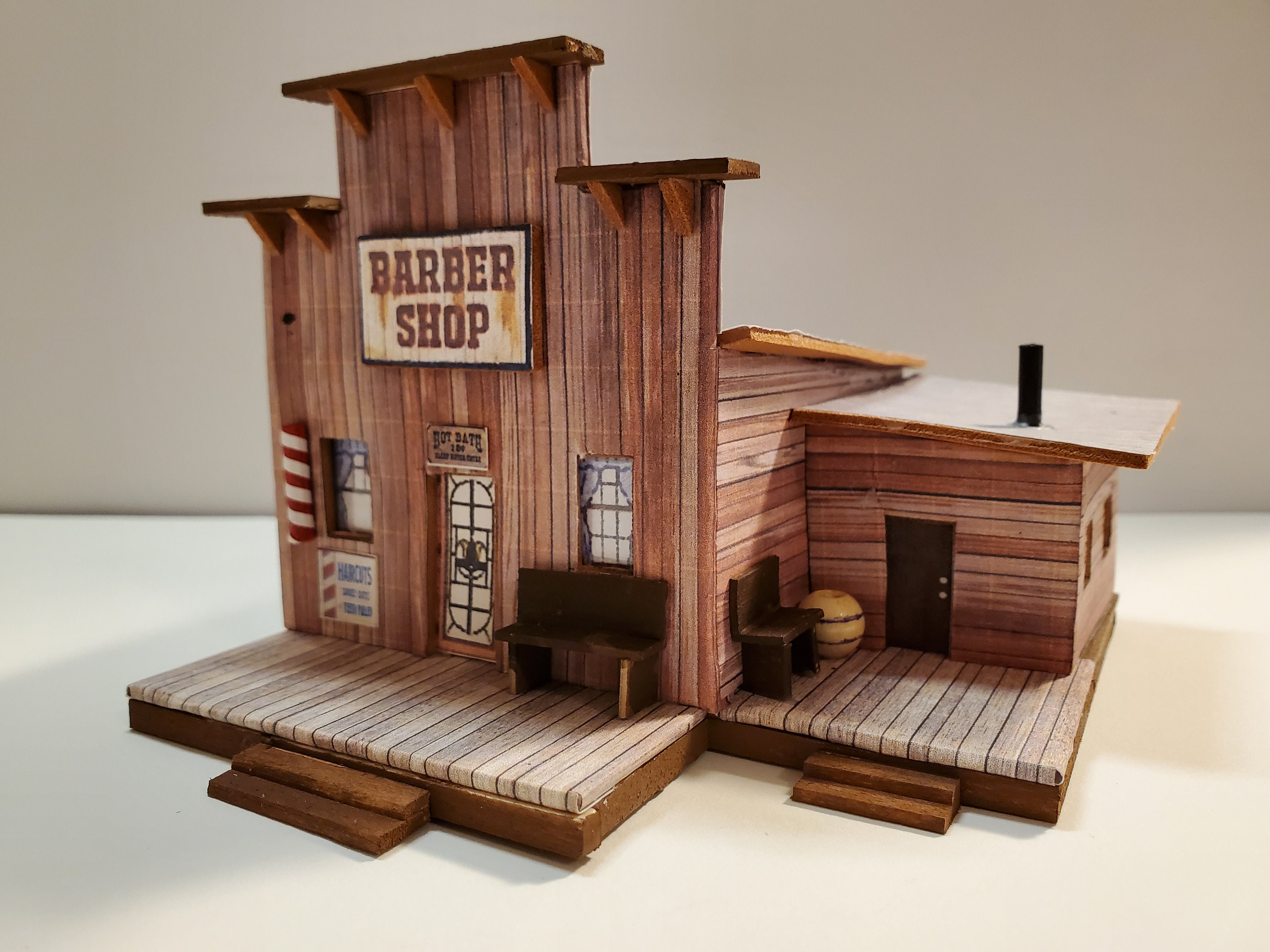 HO Scale 1:87 Old West Barber Shop/bath House - Etsy