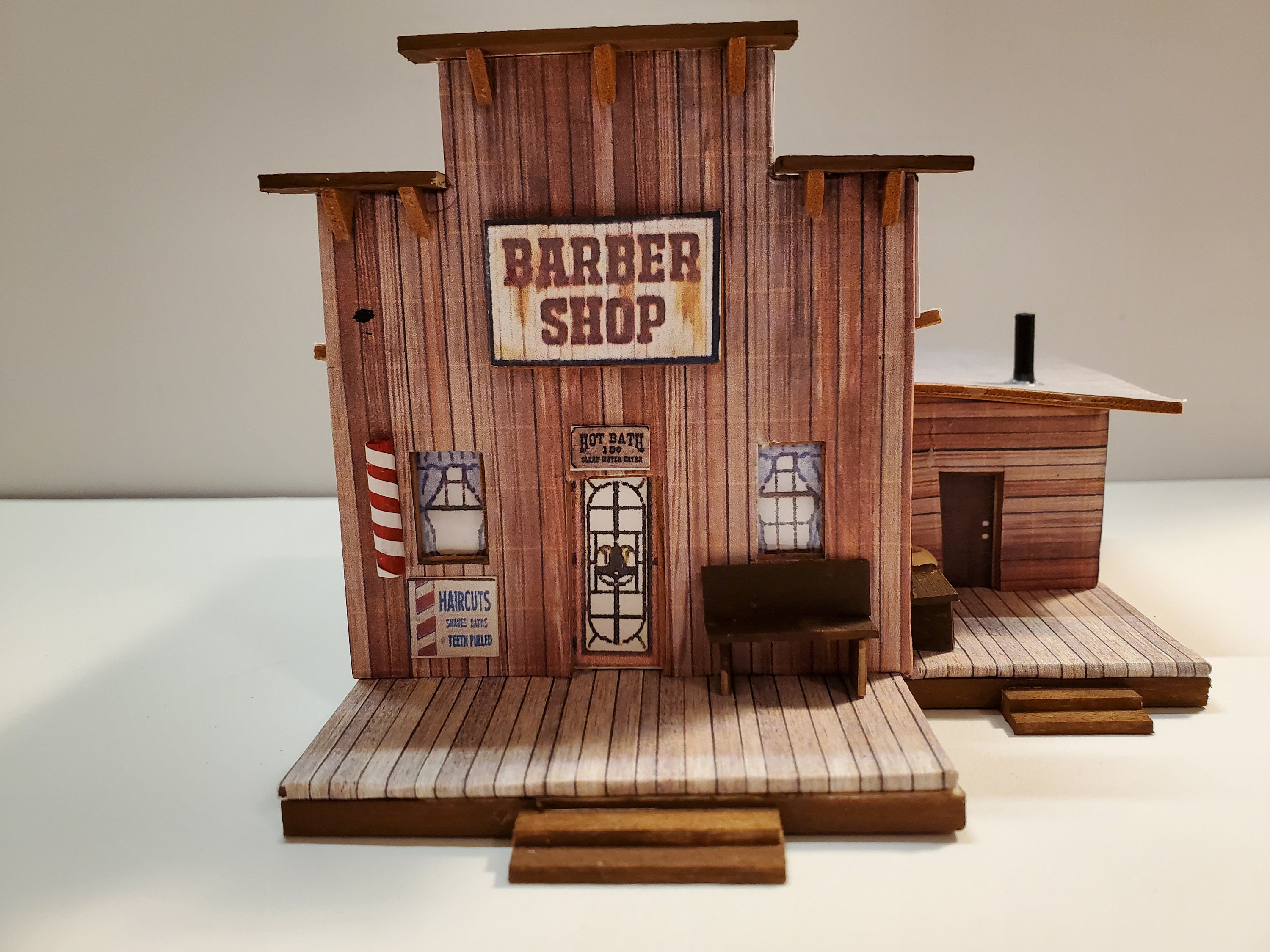 HO Scale 1:87 Old West Barber Shop/bath House - Etsy