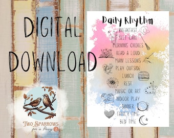 Daily Schedule Cards Homeschool Daily Schedule Cards PDF Print at Home ...