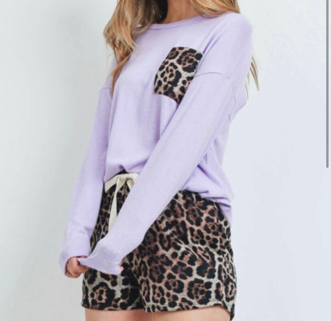 Pajama Set, Pajama, Pajama Sets, Pajama Set Women, Leopard Print Pajama ...