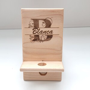 Handmade Solid Walnut Phone Stand, Free Personalization - Etsy