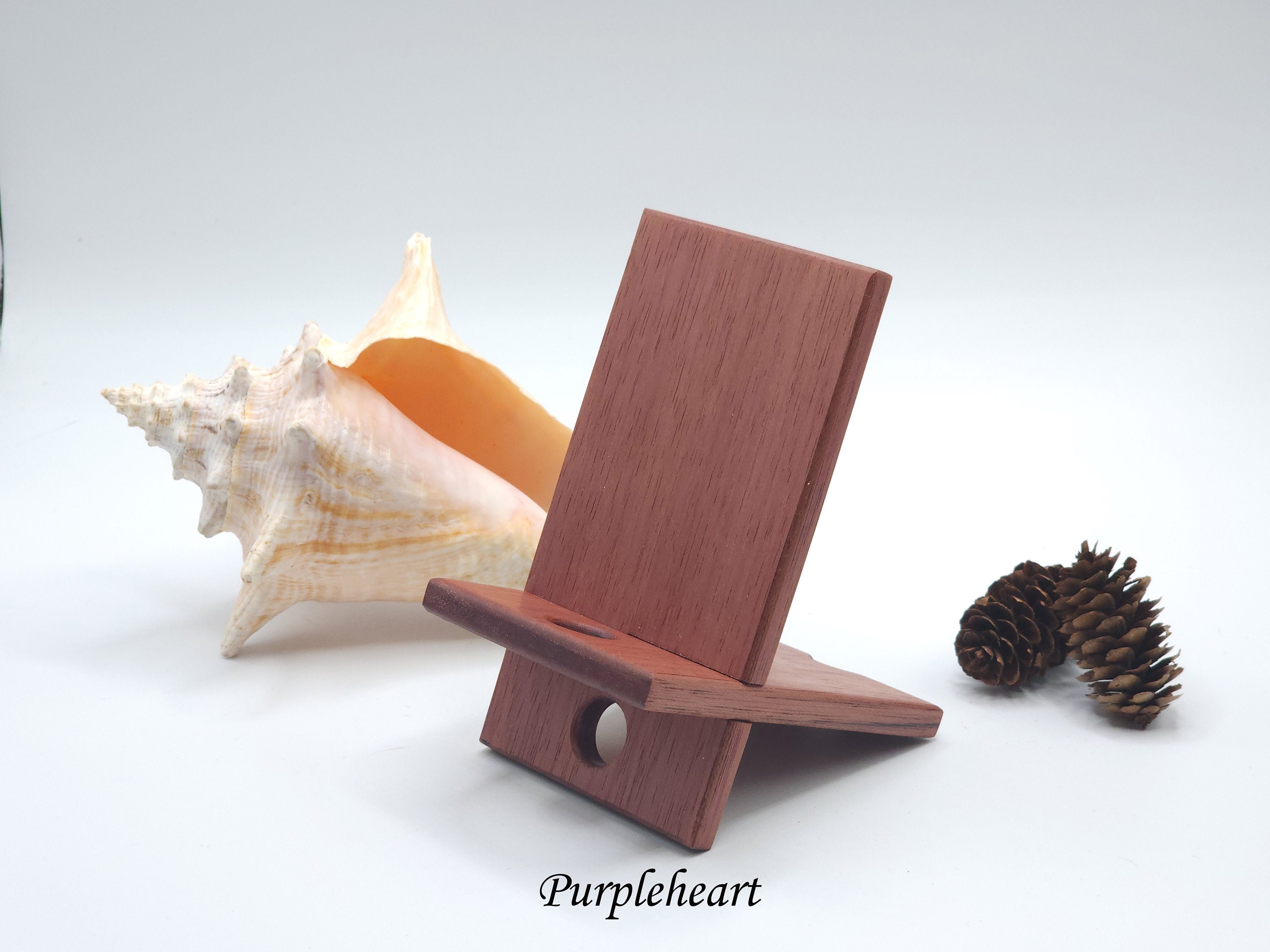 Handmade Exotic Wood Phone Stand, Wenge, Granadillo, Purpleheart, Curly ...