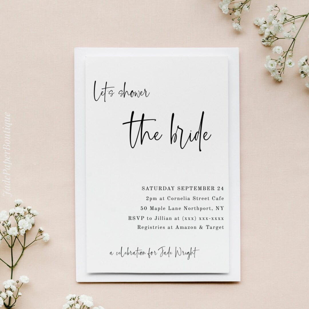 Plantilla de invitación de despedida de soltera mínima, invitación de ...