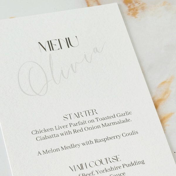 Individual Menu Cards - Etsy