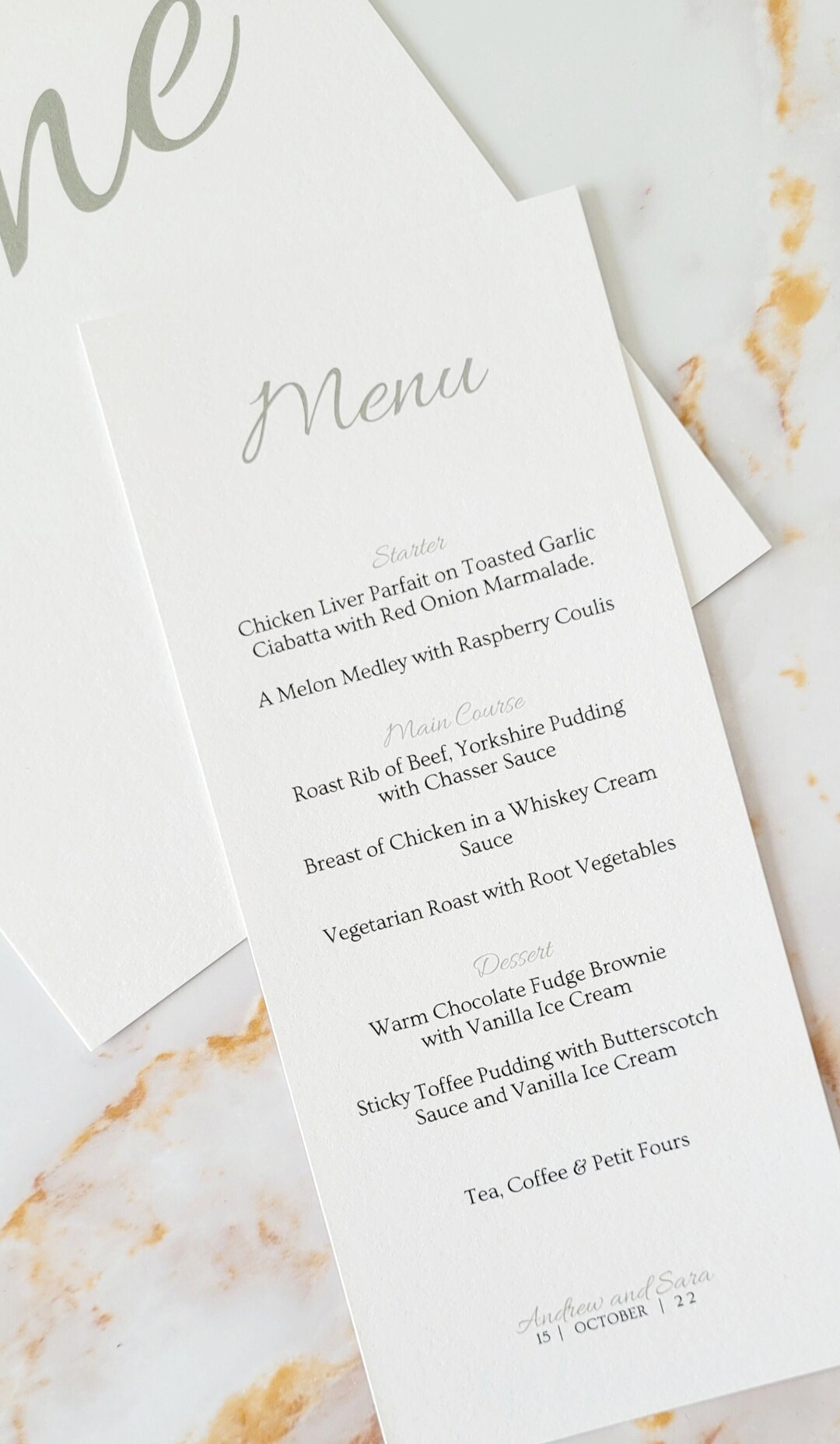 Whisper Table Menu Card, Wedding Menu Cards, Grey, Table Menu ...