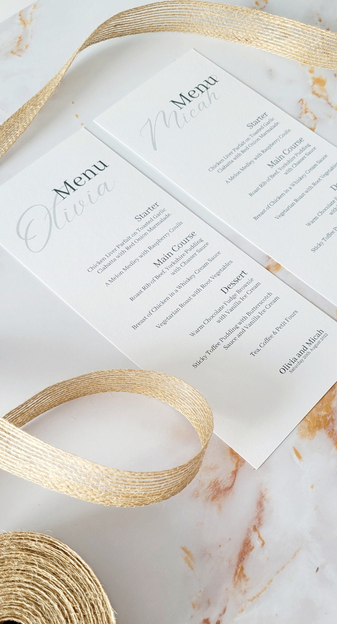 Believe Table Menu Card, Wedding Menu Cards, Party Table Menu ...