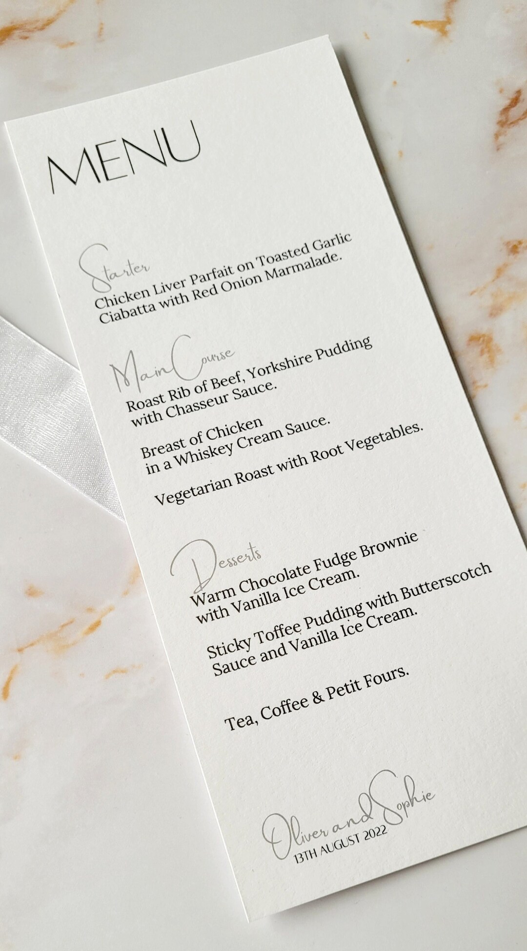 Glamour Table Menu Card, Wedding Menu Cards, Grey Table Menu ...