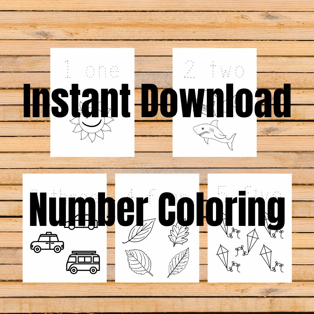 Number Coloring Pages for Kids Learning Number Worksheets Download and ...