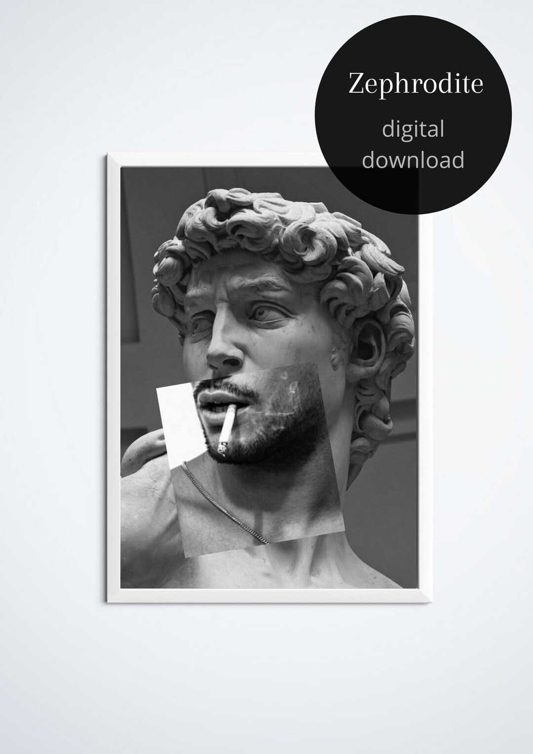 Statue Smoking, Printable, Wall Art Poster - Etsy