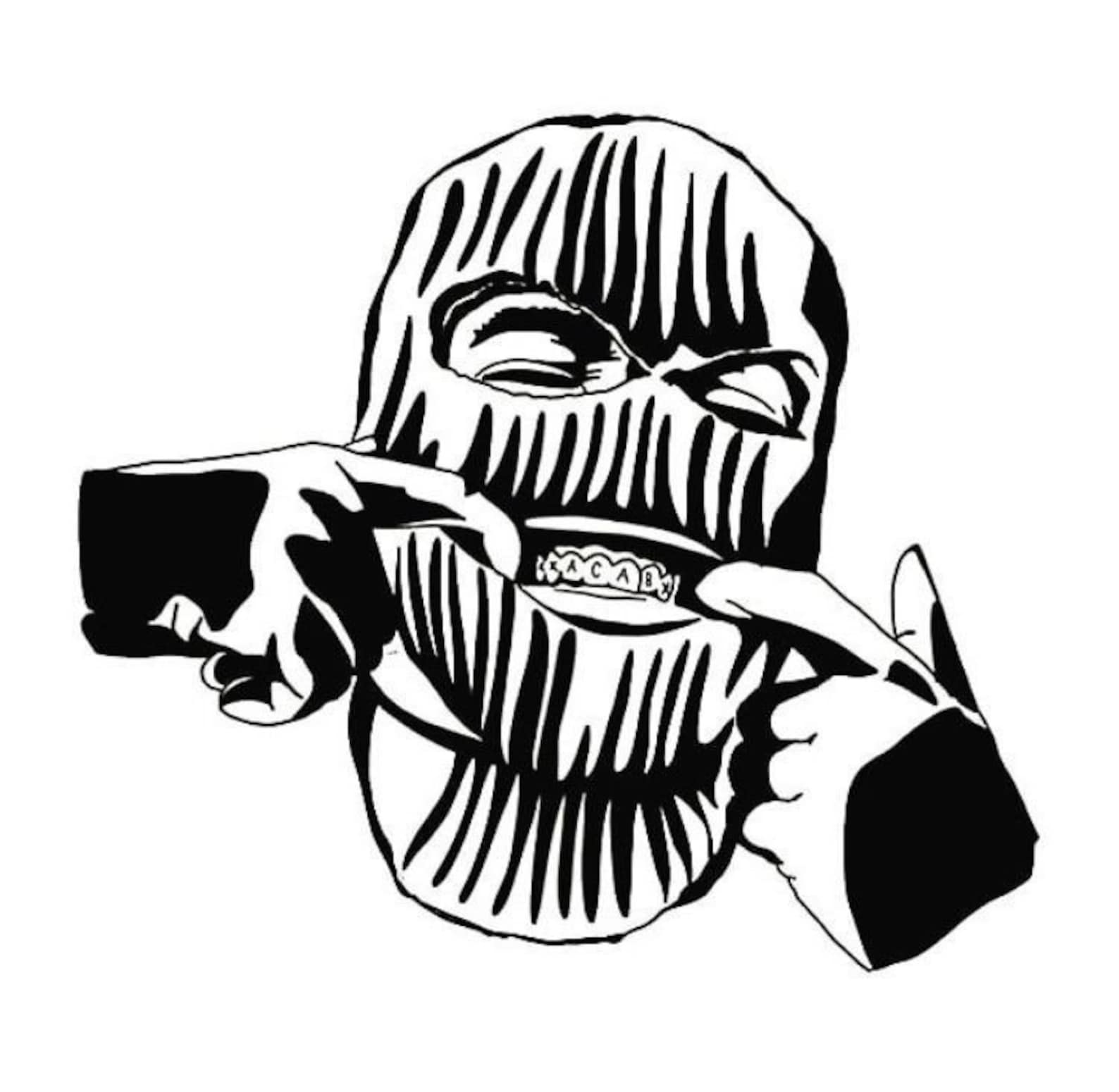 Gangsta With Ski Mask Car Decal- Truck Vinyl Sticker - Etsy