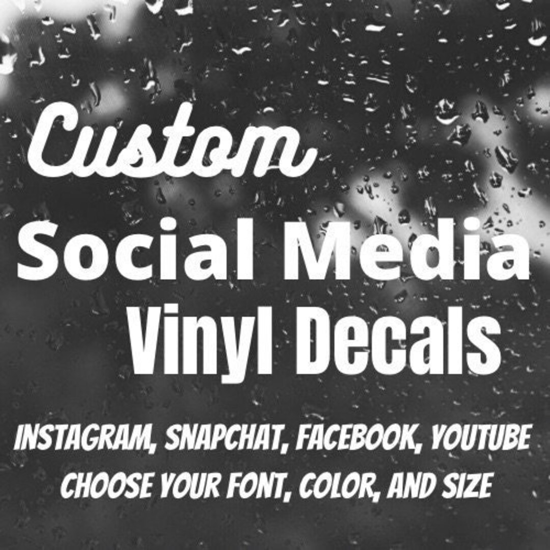 Custom Social Media Vinyl Decal: Personalized Car Window Sticker - Etsy