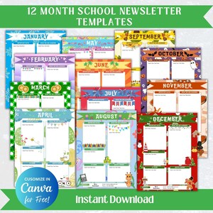 Editable Newsletter Template Bundle, Monthly School Newsletter, Teacher ...