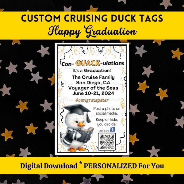 Graduation Duck Tag - Etsy