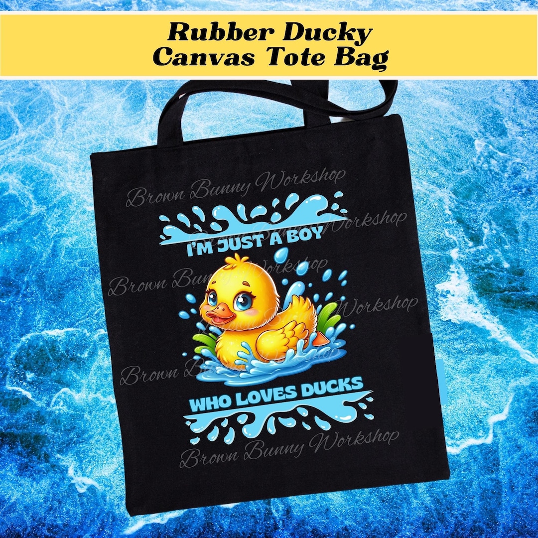 Rubber Duck Print Tote Bag, Canvas Tote Bag, Perfect Cruising Ducks and ...