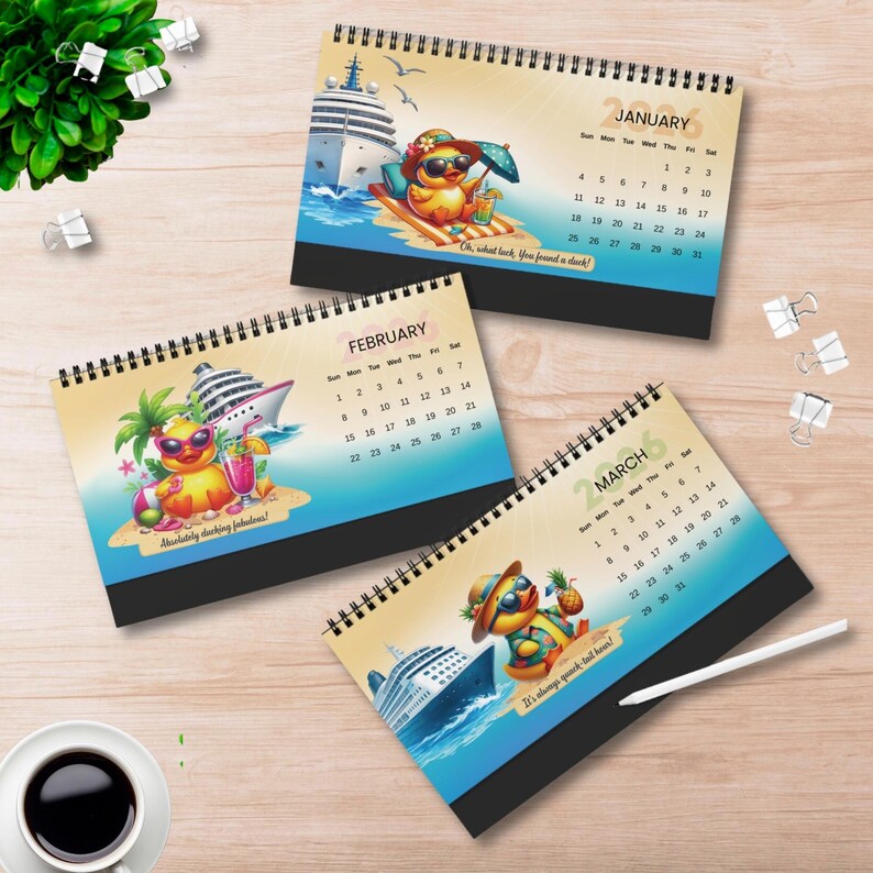 2026 Calendar - Cruise Duck and Rubber Ducks Funny Calendar, Cruise ...