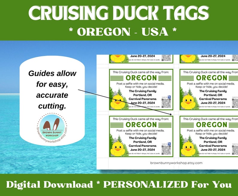 Custom Cruising Duck Tags, Oregon USA Duck Tags, Personalized Duck Tags ...