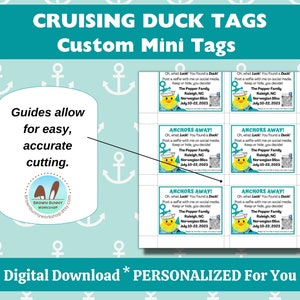 Personalized Mini Cruising Duck Tags, Custom Cruise Duck Tags ...