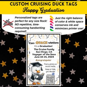 Graduation Cruising Duck Tags, Custom Duck Tags Personalized Just for ...