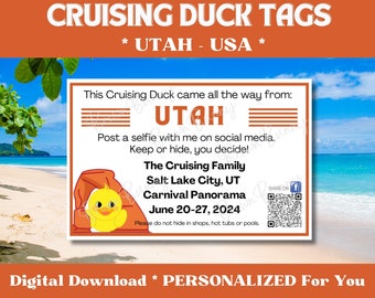 Custom Cruising Duck Tags, US State Duck Tags, Personalized Cruising ...