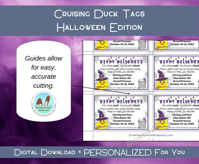 Halloween Cruising Duck Tags, Custom Cruise Duck Tags Personalized Just ...