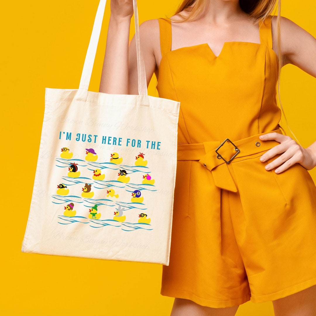 Rubber Duck Canvas Tote Bag, I'm Just Here for the Ducks, Perfect ...