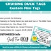 Personalized Mini Cruising Duck Tags, Custom Cruise Duck Tags ...