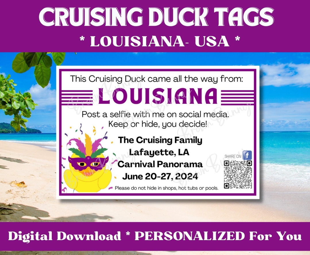 Custom Cruising Duck Tags, Louisiana USA Duck Tags, Personalized ...