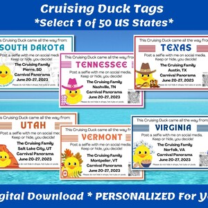 Custom Cruising Duck Tags, US State Duck Tags, Personalized Cruising ...