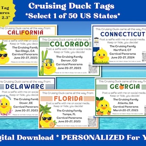 Custom Cruising Duck Tags, US State Duck Tags, Personalized Cruising ...