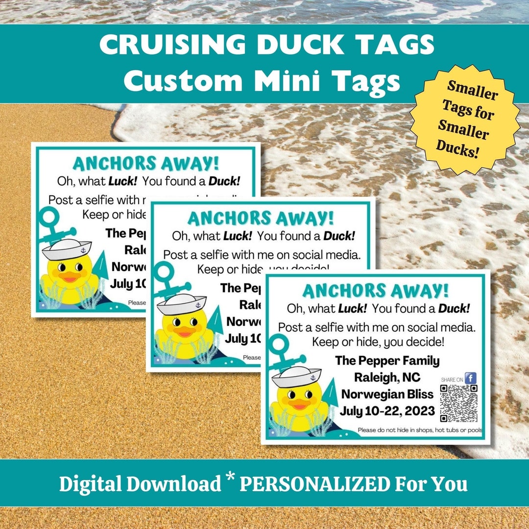 Personalized Mini Cruising Duck Tags, Custom Cruise Duck Tags ...