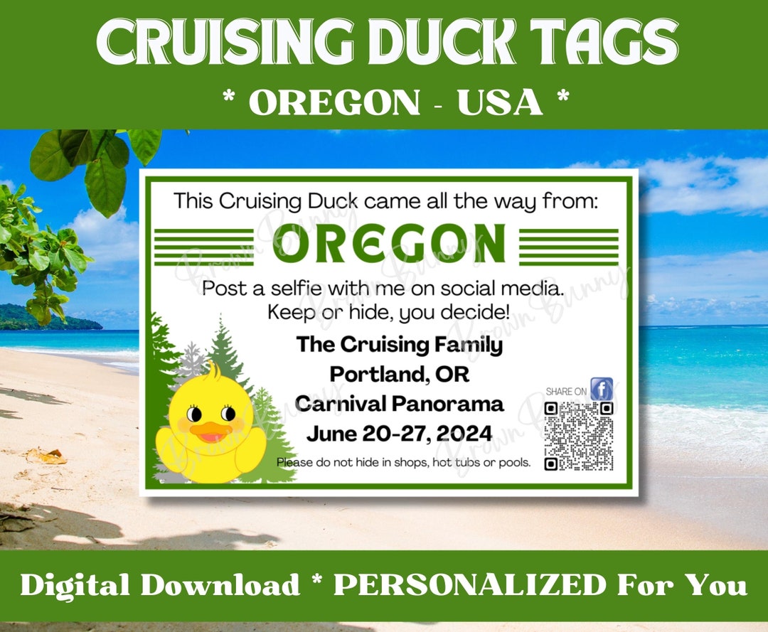 Custom Cruising Duck Tags, Oregon USA Duck Tags, Personalized Duck Tags ...