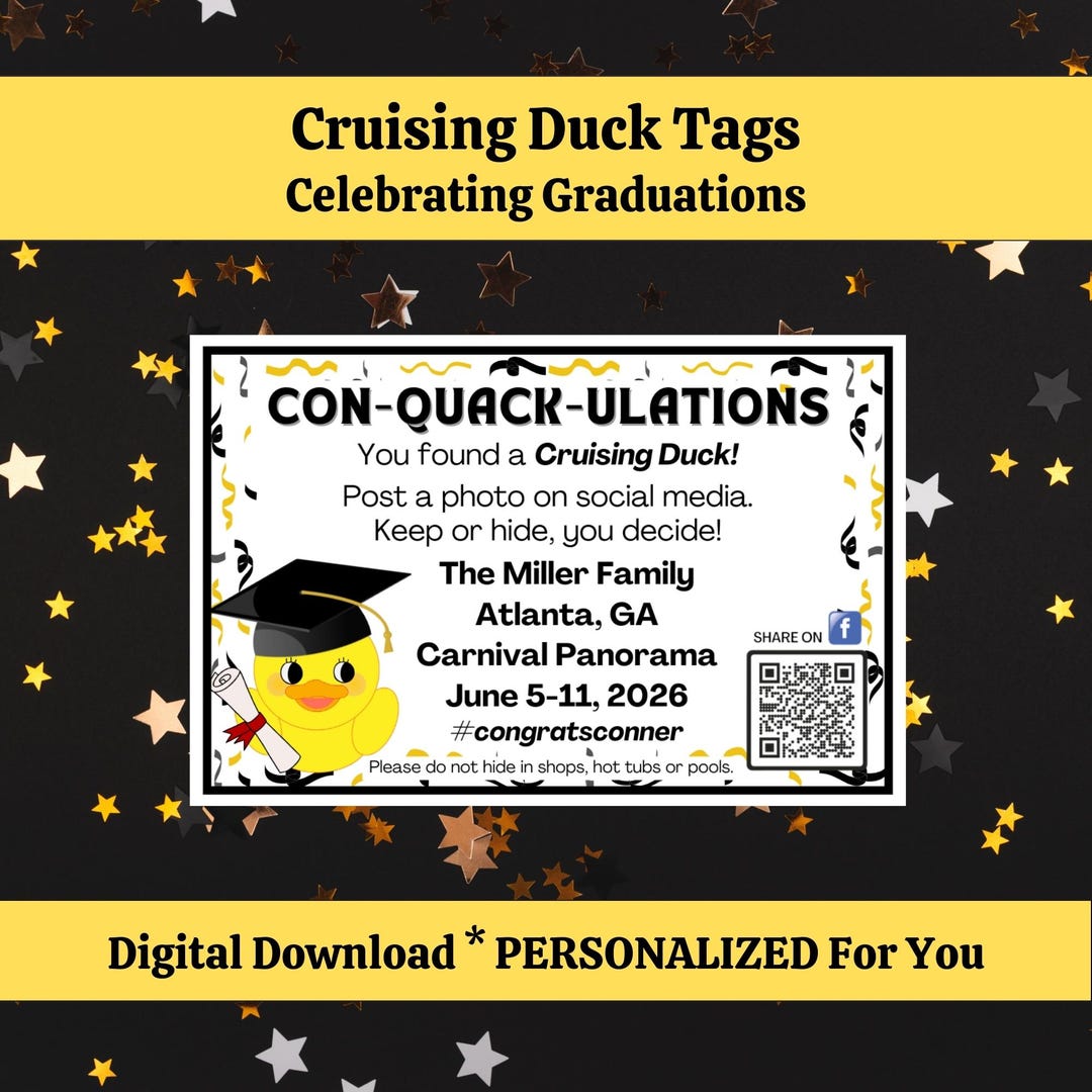 Graduation Cruising Duck Tags, Custom Duck Tags Personalized Just for ...