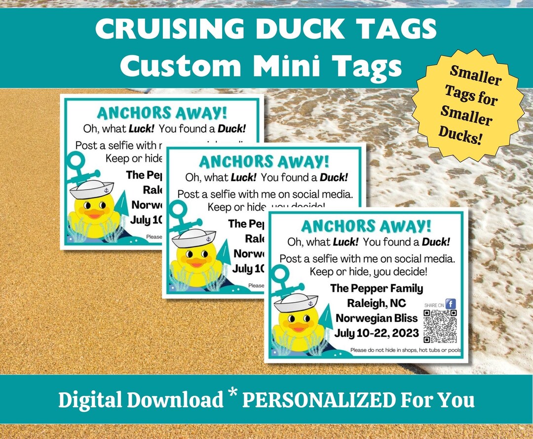Personalized Mini Cruising Duck Tags Custom Cruising Duck - Etsy