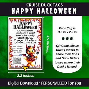 Halloween Cruising Duck Tags, 4 Designs - Jack-o-lanterns, Crows ...
