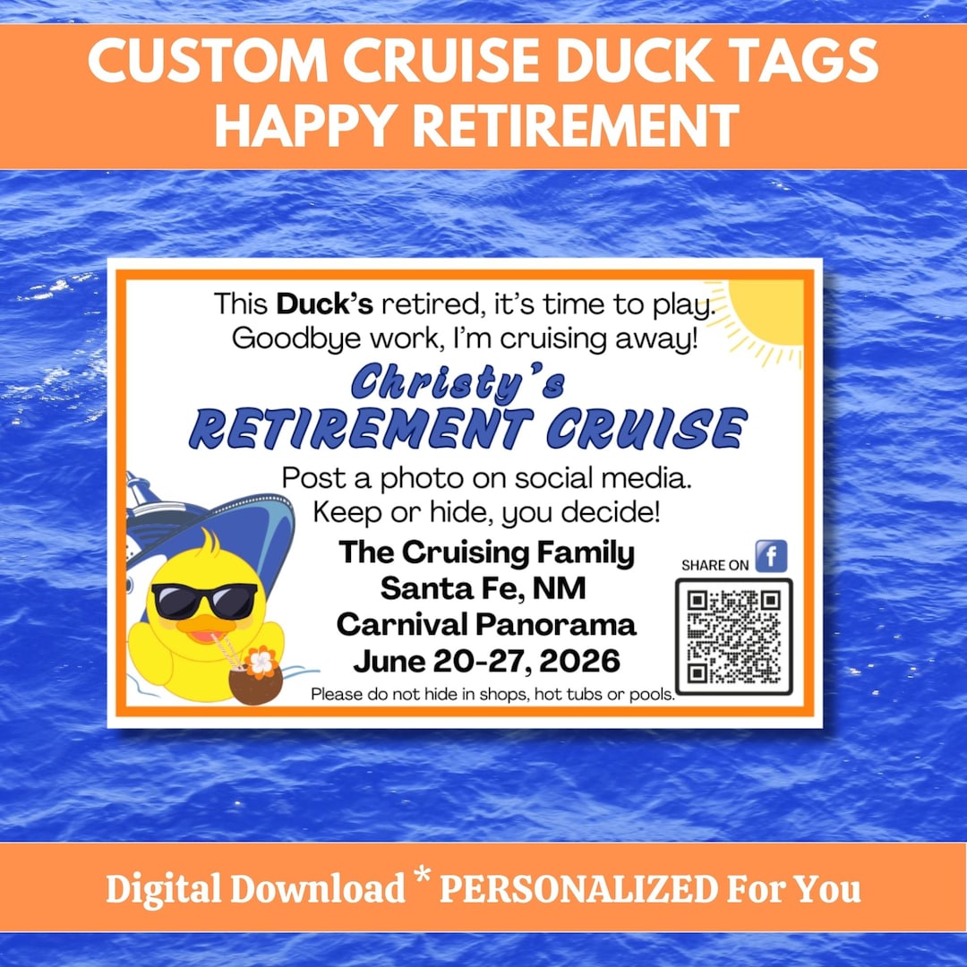 Retirement Cruise Duck Tags, Personalized Cruising Duck Tags With Your ...