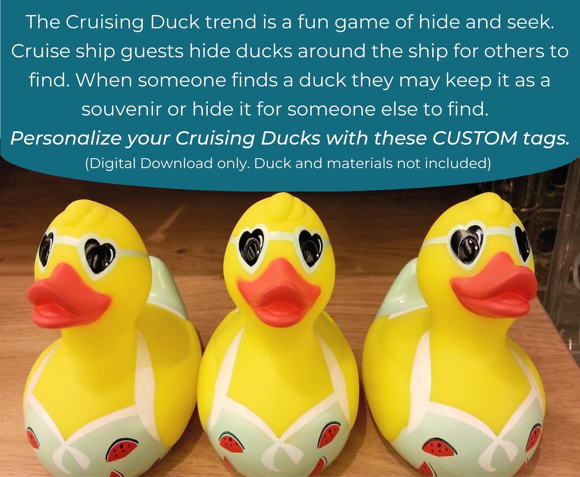 Custom Cruising Duck Tags Tropical Cruise Vacation Duck Tags - Etsy